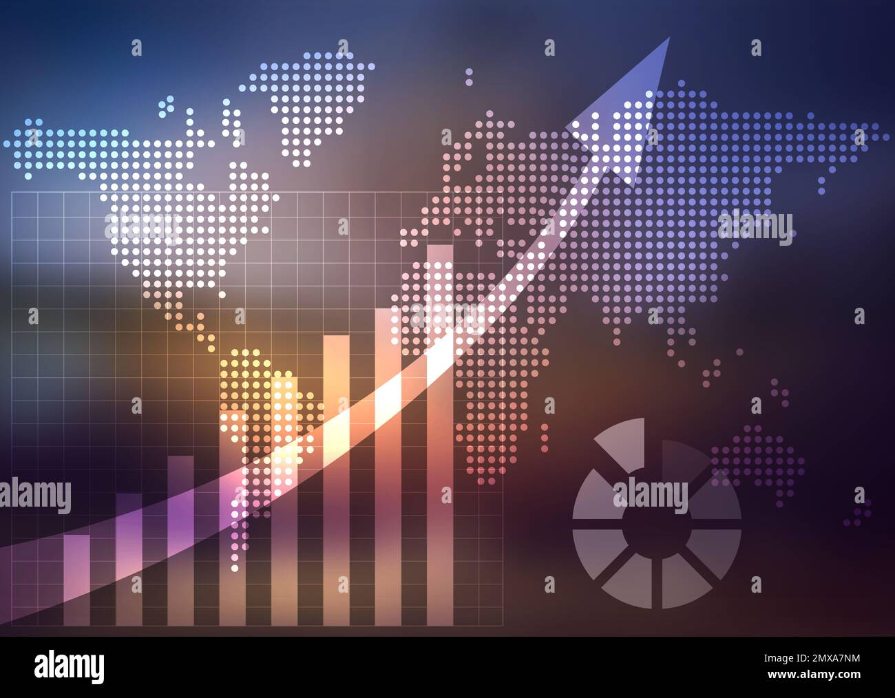 Finance trading concept. Digital charts and world map Stock Photo - Alamy