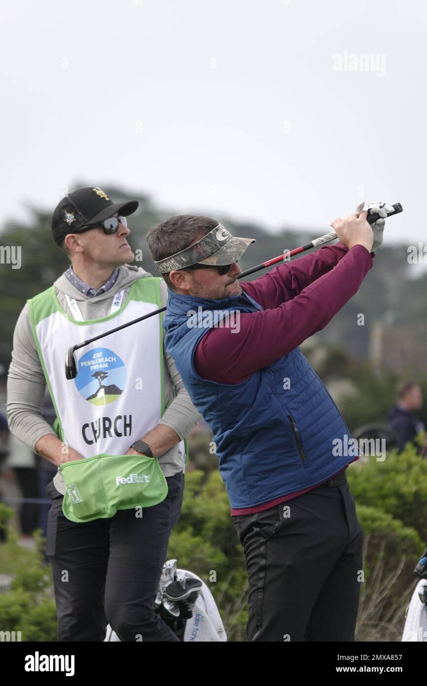 Pebble Beach, CA, USA. 2nd Feb, 2023. Eric Church on the 5th tee at ...