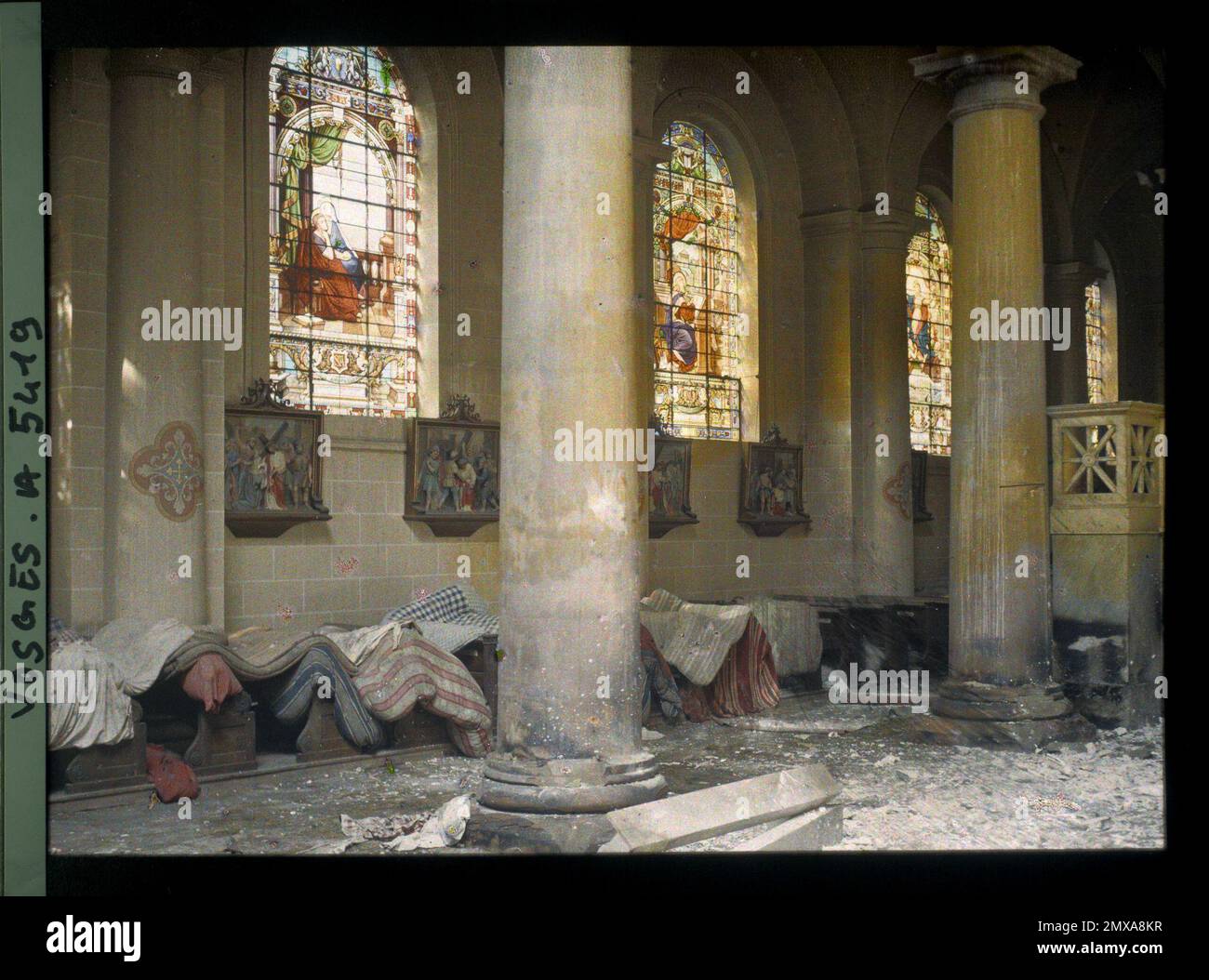 Raon-l 'Etape, Vosges, Lorraine, France stained glass and mattress of ...