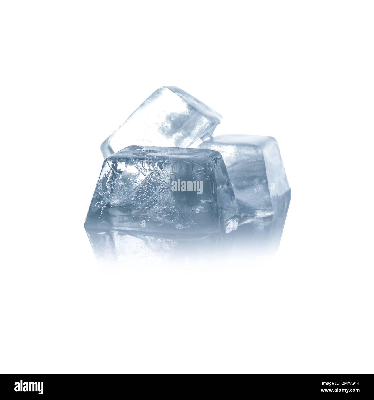 Crystal clear ice cubes isolated on white Stock Photo - Alamy