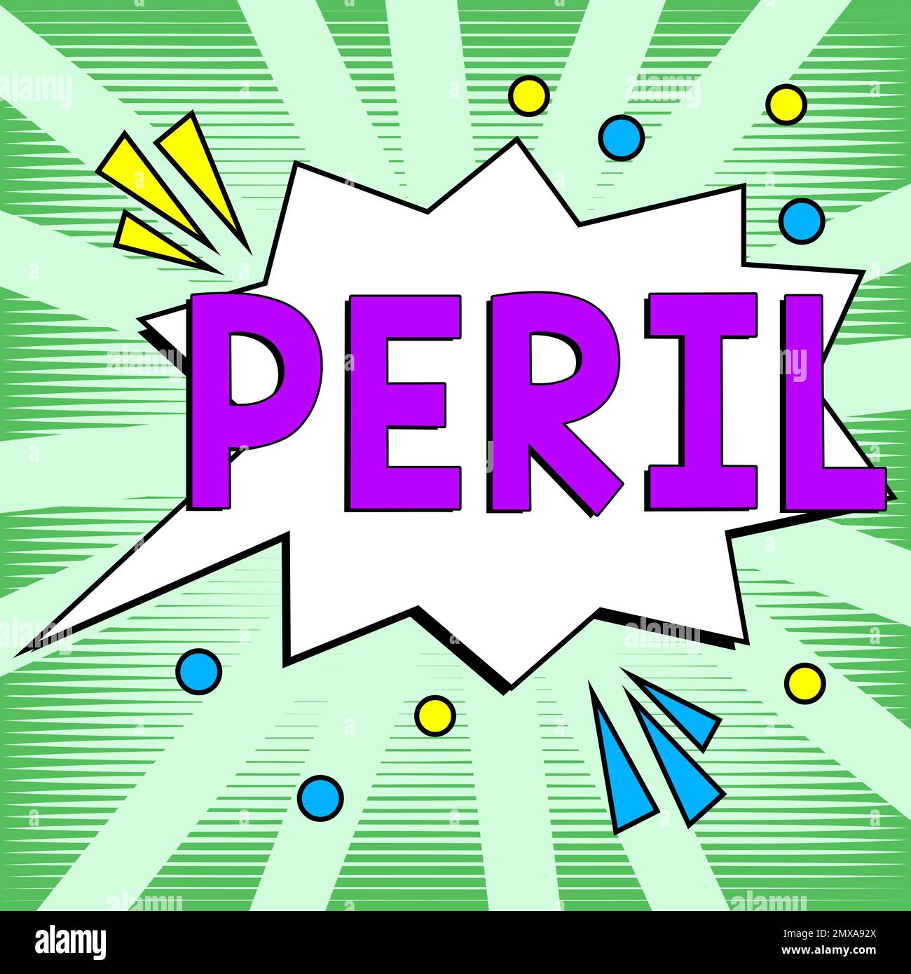 Conceptual caption Peril. Word Written on indicates something extremely ...