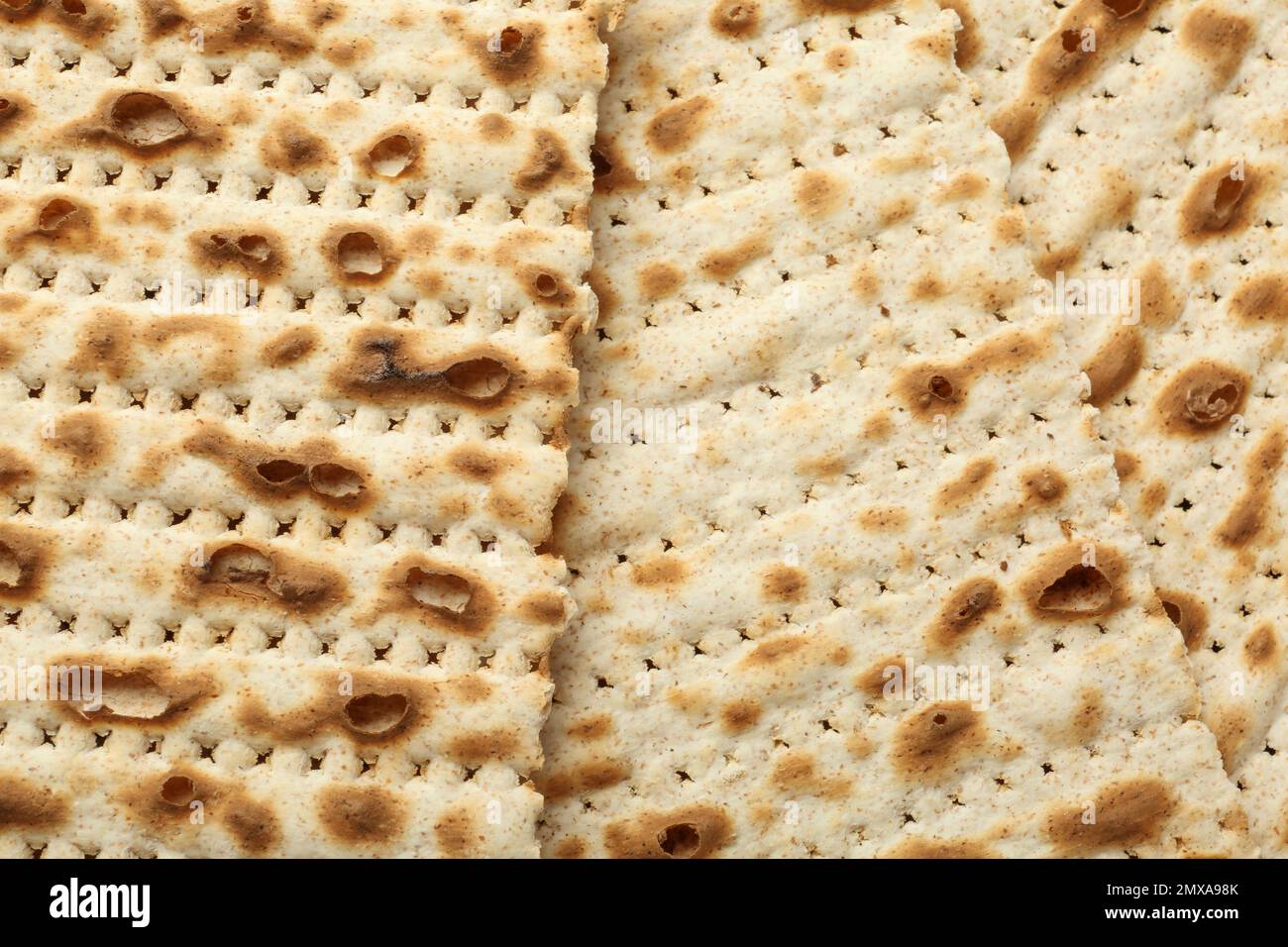 Traditional Matzos as background, top view. Pesach (Passover ...