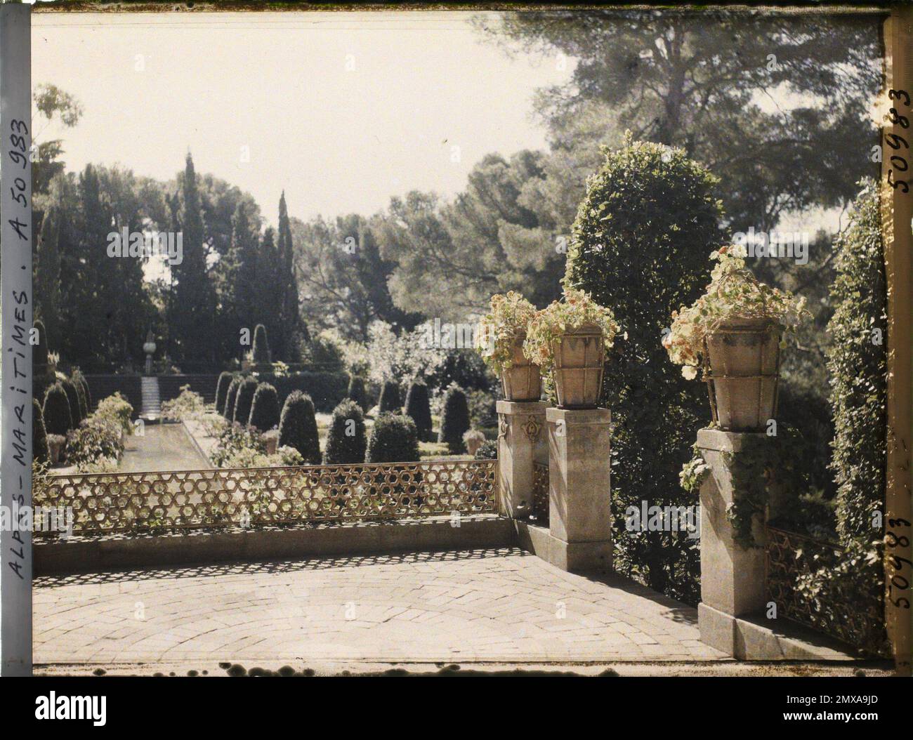 Cap Martin, France The water basin of the Persian garden of the Villa ...