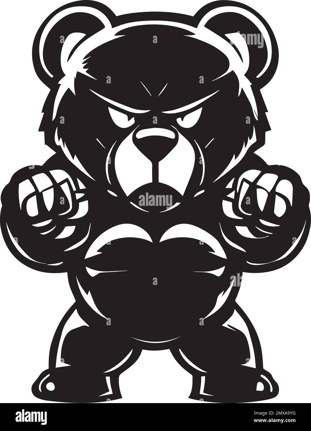 Bear Mascot Warrior Logo Design Stock Vector Image & Art - Alamy