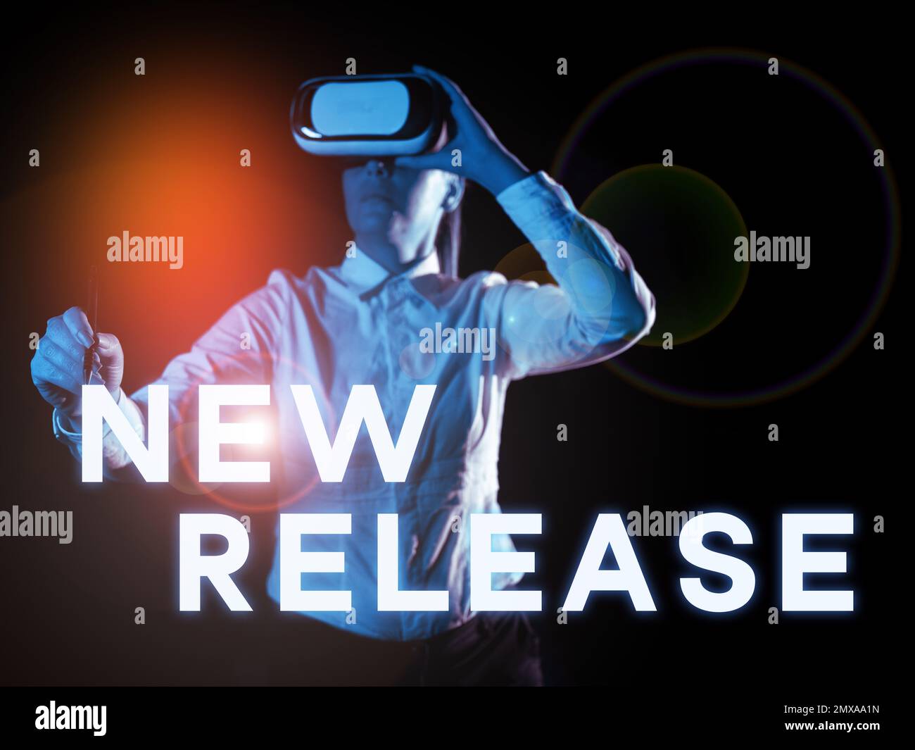 Text caption presenting New Release. Internet Concept announcing ...