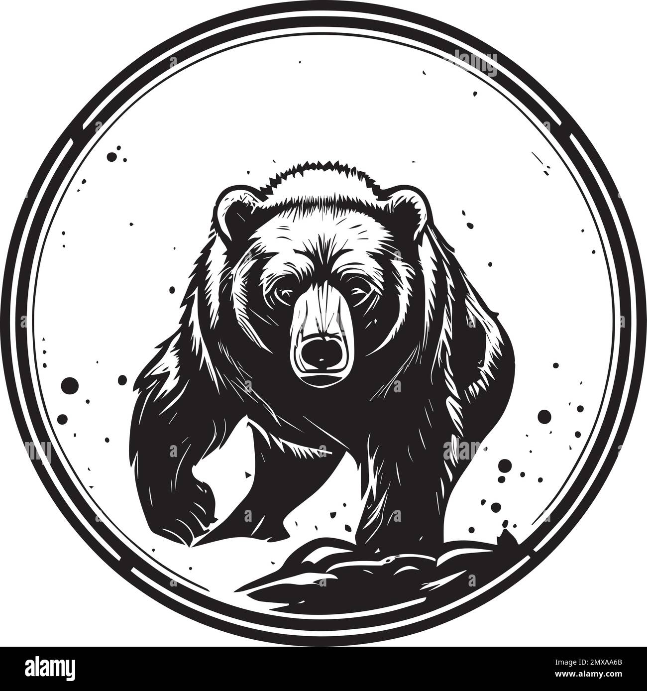 Bear Logo Design In A Circle Stock Vector Image & Art - Alamy