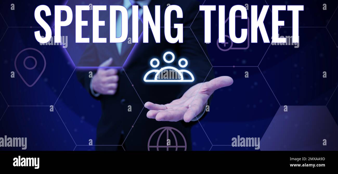 Text sign showing Speeding Ticket. Business idea psychological test for ...