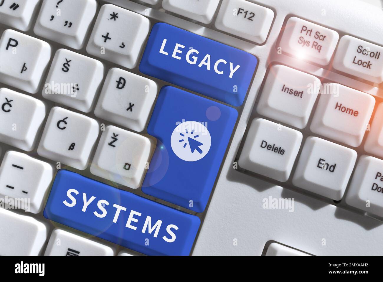 Conceptual display Legacy Systems. Business idea old method technology ...