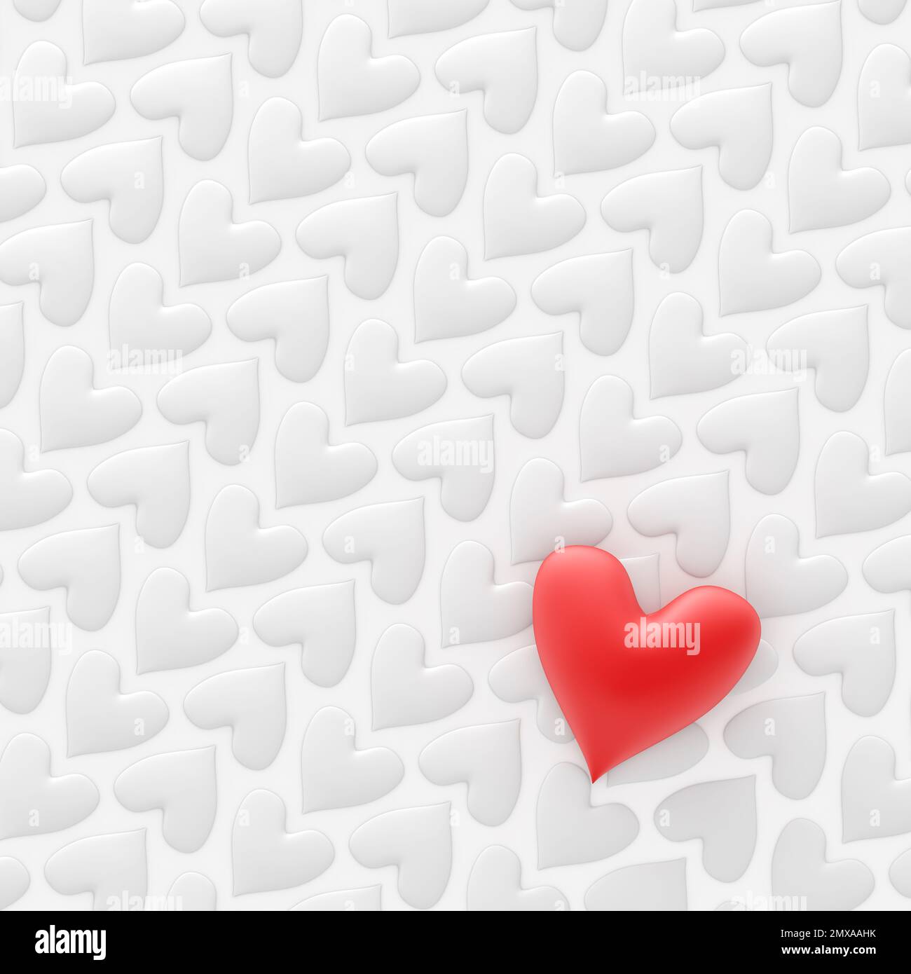 Simple pattern of white hearts for Valentine's day or other romantic themed background with a ...