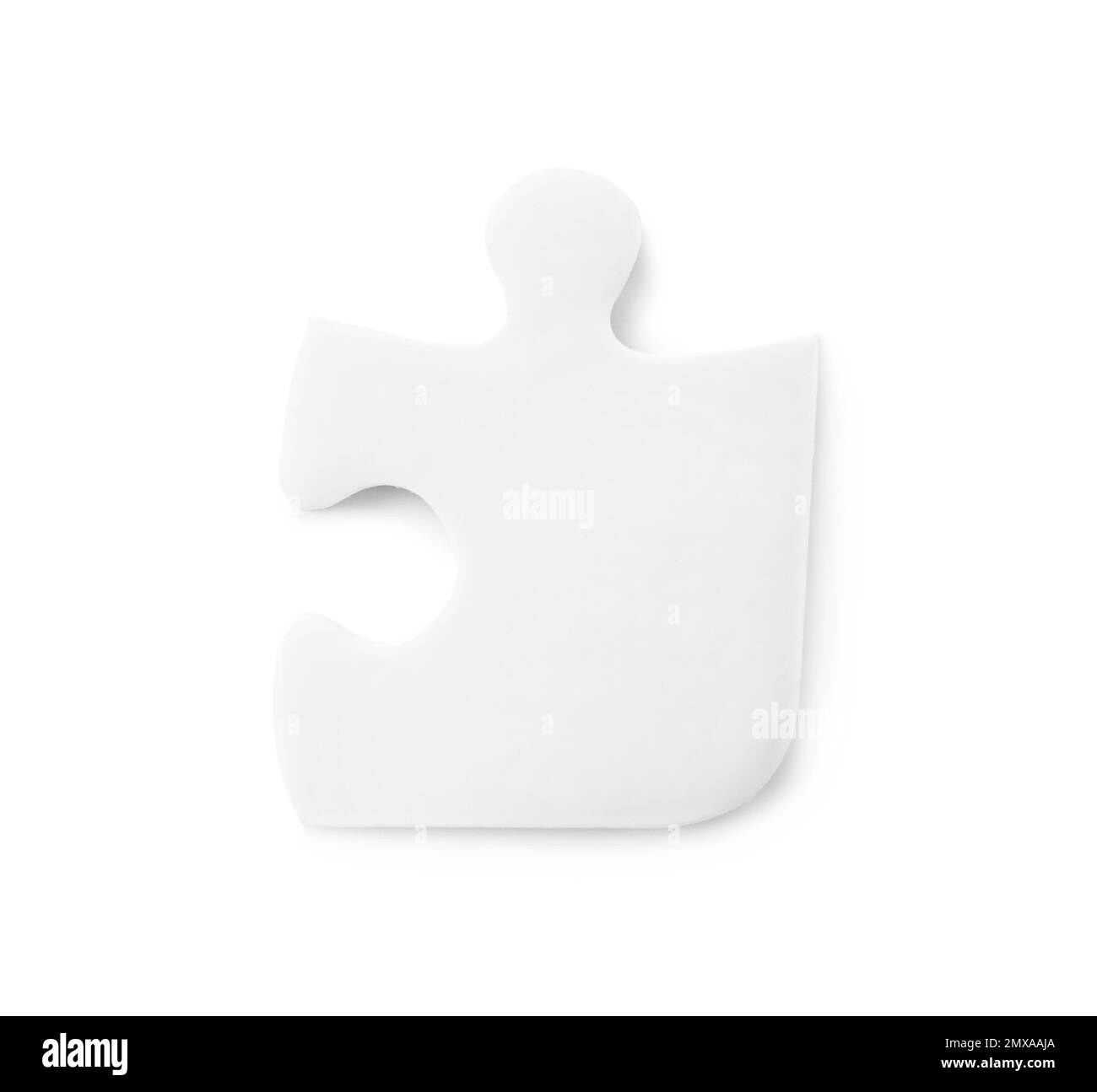 Blank puzzle piece isolated on white, top view Stock Photo - Alamy