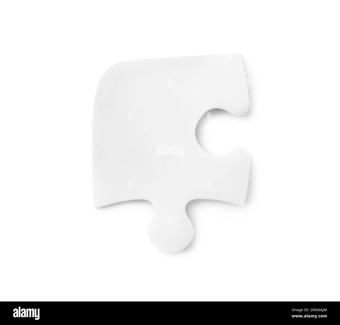 Blank puzzle piece isolated on white, top view Stock Photo - Alamy