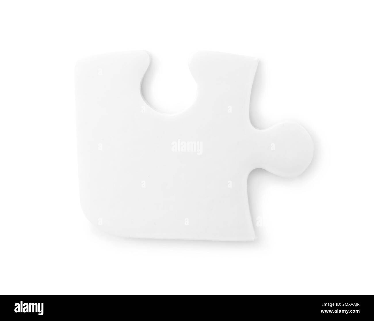 Blank puzzle piece isolated on white, top view Stock Photo - Alamy