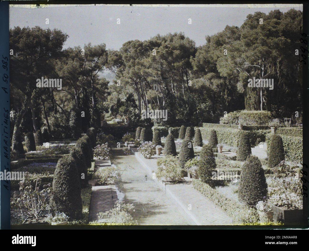 Cap Martin, France The water basin of the Persian garden of the Villa ...