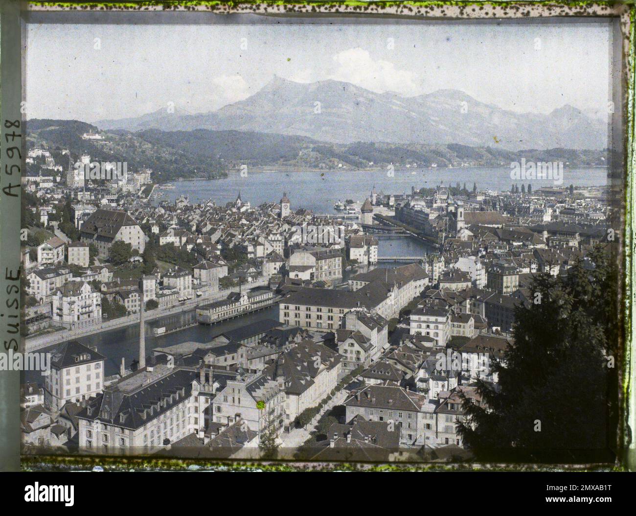 Lucerne, Swiss Panorama of Lucerne and Rigi from the terrace of the ...