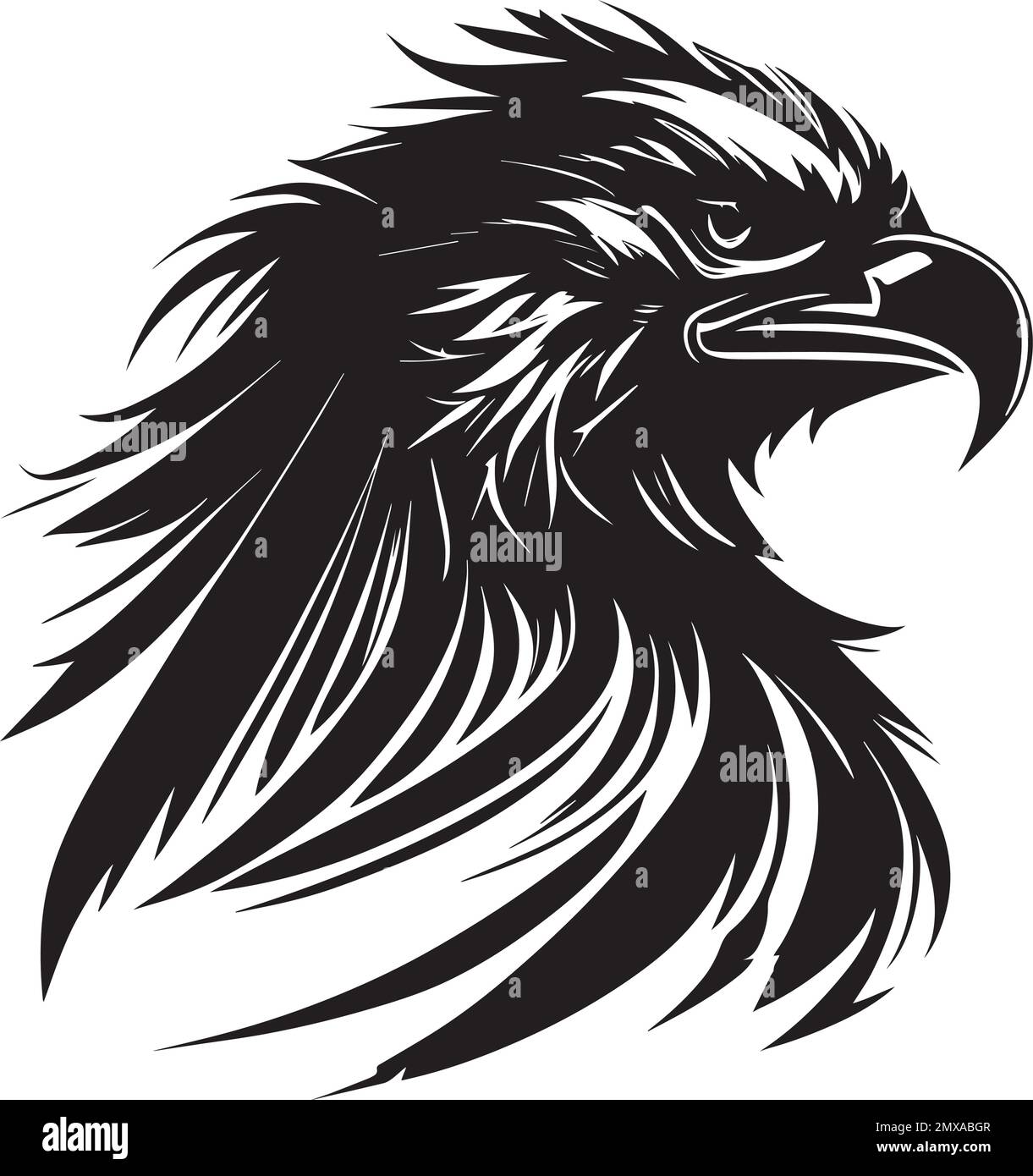 Eagle Mascot Monochrome Logo Design Stock Vector Image & Art - Alamy