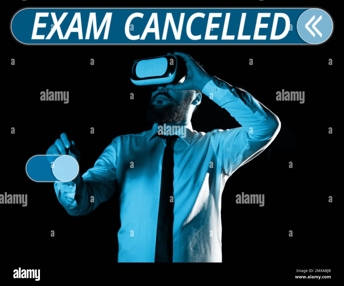 Handwriting text Exam Cancelled. Business showcase the precise ...