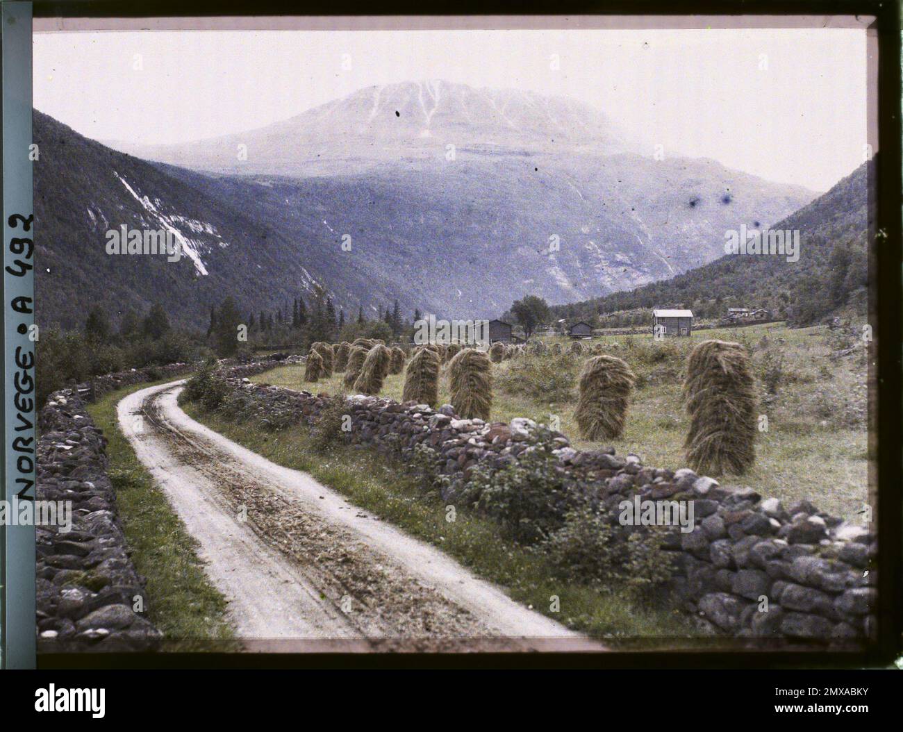 Near Rjukan, Norway the grinders along the road, in the Vestfjorddalen ...