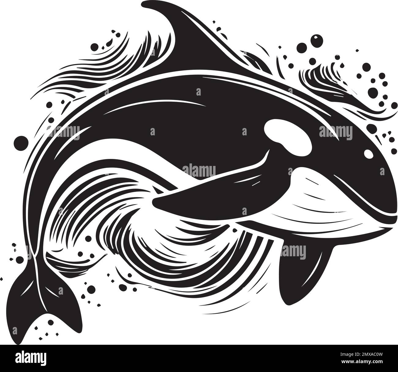 Orca Killer Whale Monochrome Logo Stock Vector Image & Art - Alamy