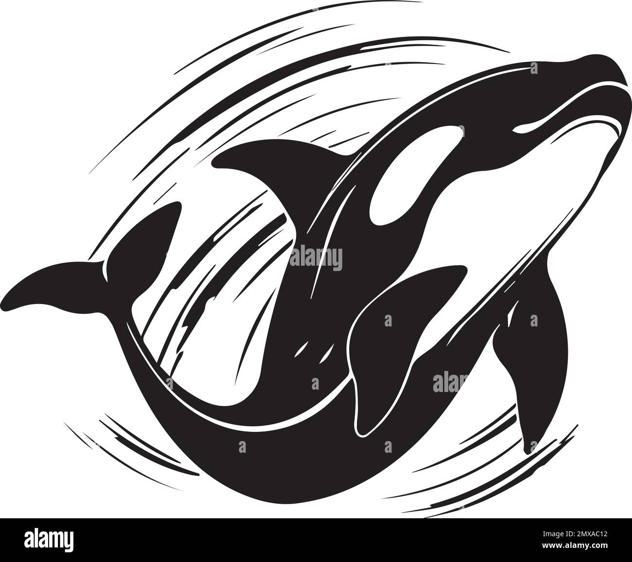 Orca Killer Whale Monochrome Logo Stock Vector Image & Art - Alamy