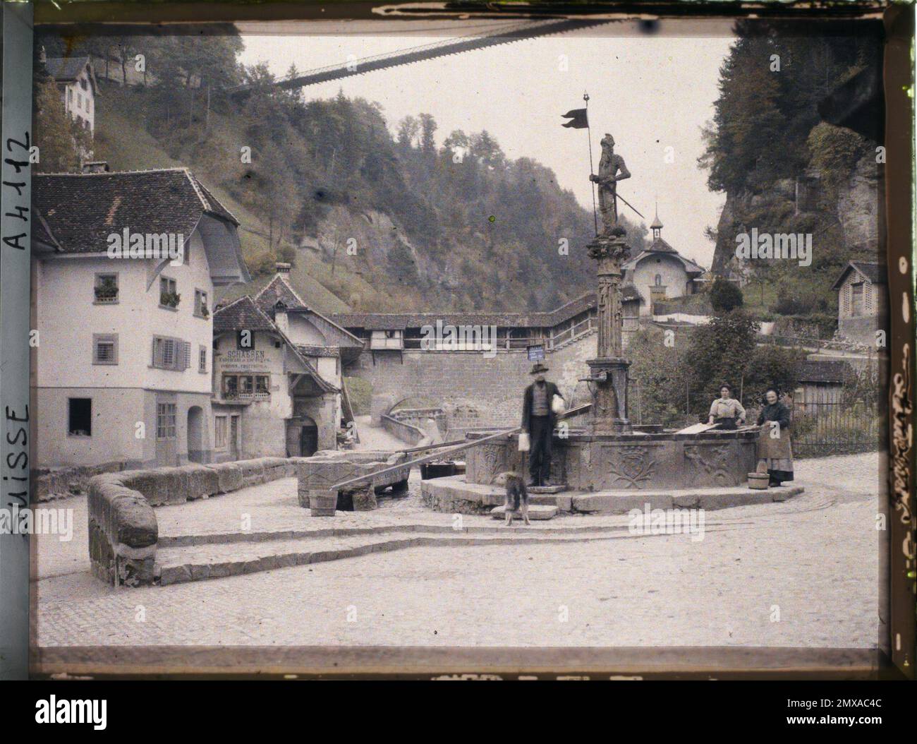 Friborg, Switzerland The fountain of loyalty, in the AUGE district ...