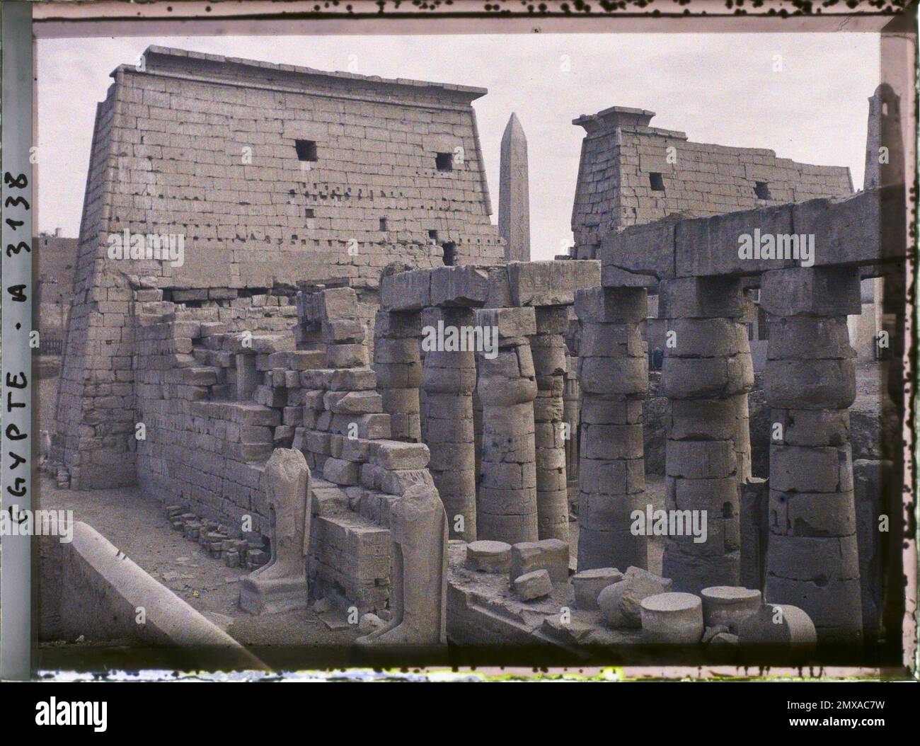 Louqsor, Egypt, Africa northwest entrance to the temple of Amon , 1914 ...