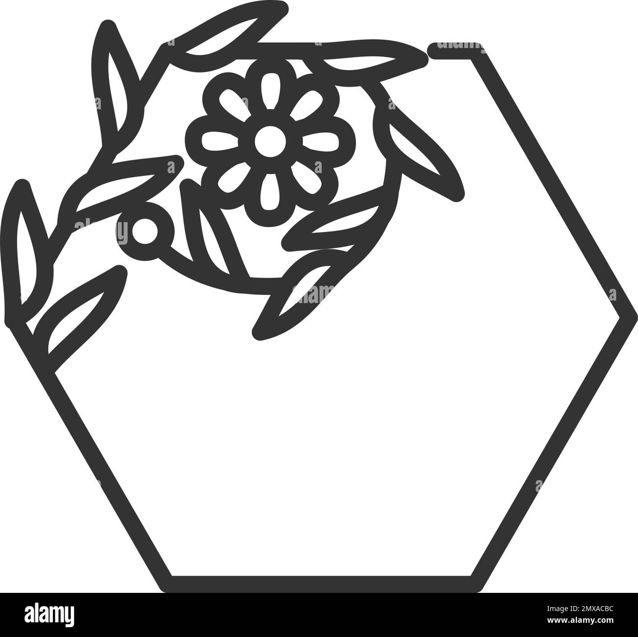 Blank floral frame Logo template Icon Illustration Brand Identity ...