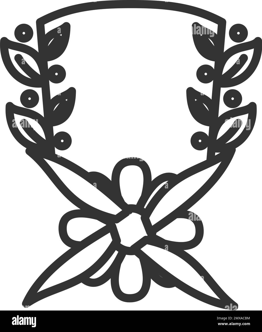 Blank floral frame Logo template Icon Illustration Brand Identity ...