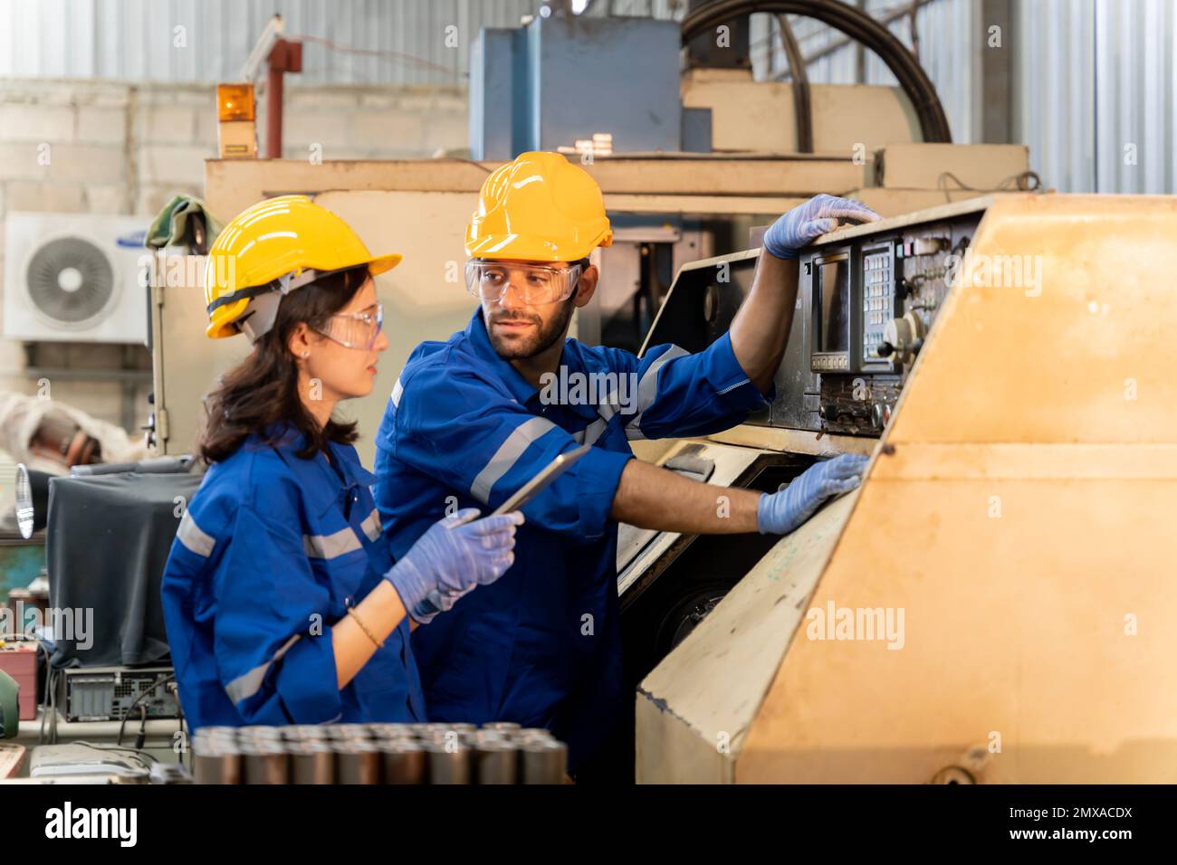 Team of engineers practicing maintenance Taking care and practicing ...