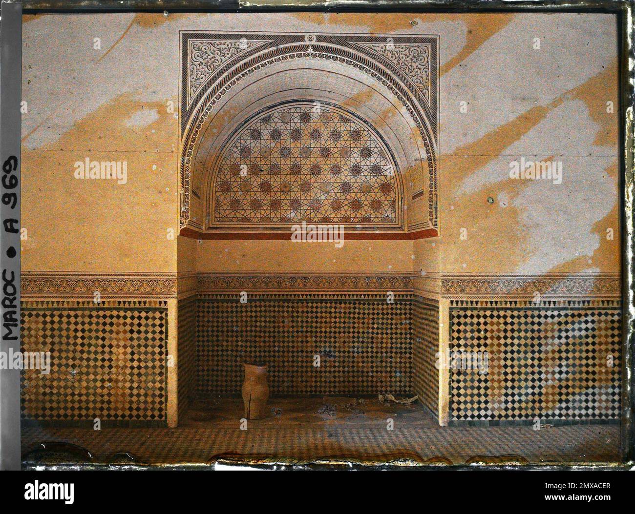 Marrakech, inside Morocco of one of the pavilions of the garden of Dar ...
