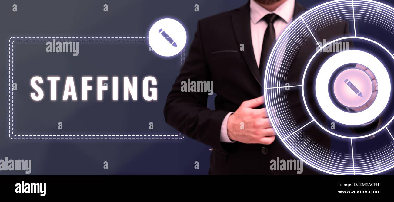 Conceptual display Staffing. Word Written on The percentage of workers ...