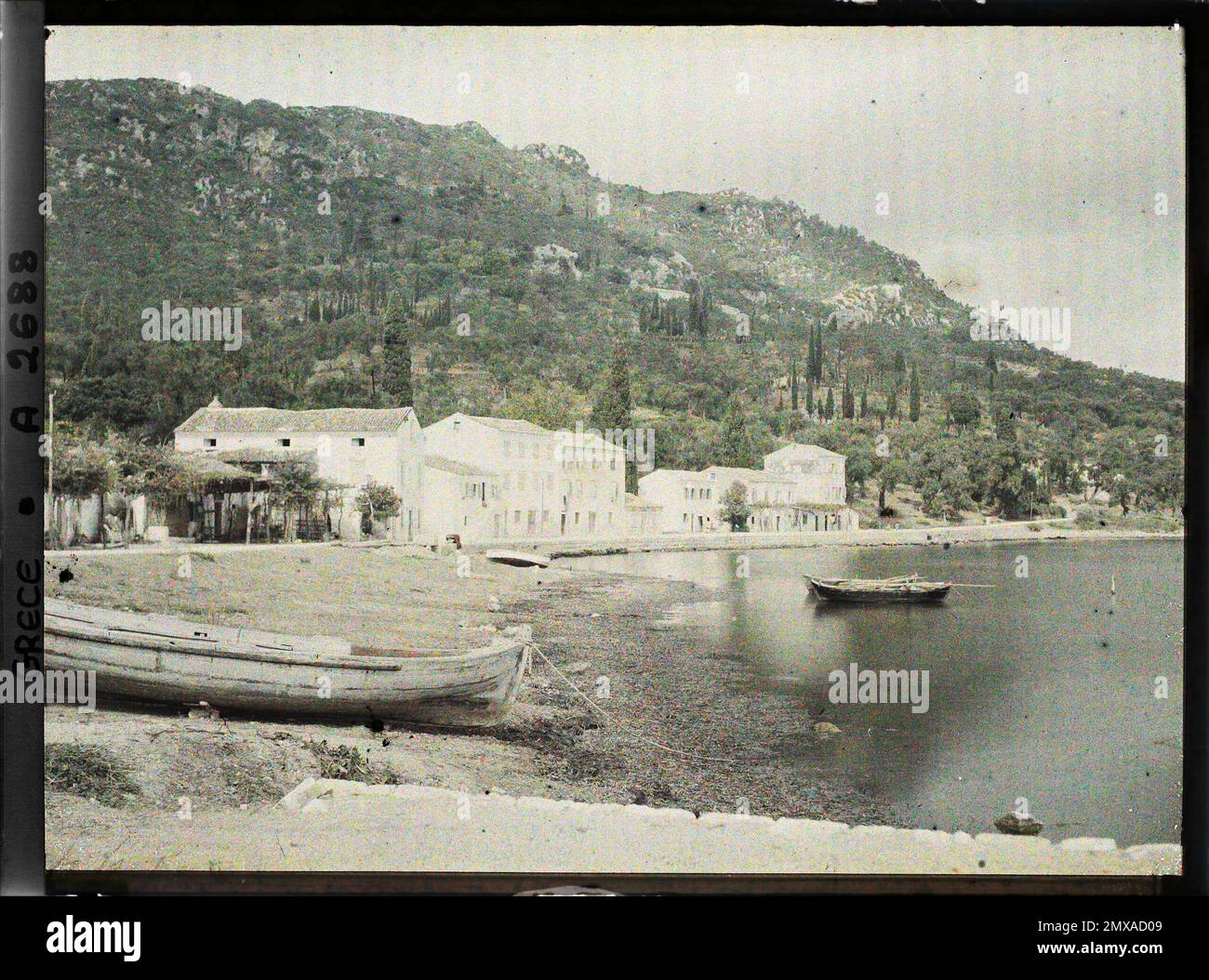 Corfu, Greece an extremity of the village, view of the beach , 1913 ...