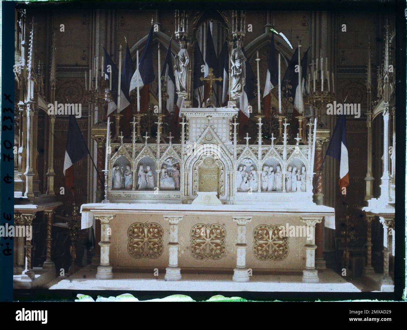 Soissons, Aisne, France altar of the chapel of the Rosary decorated ...