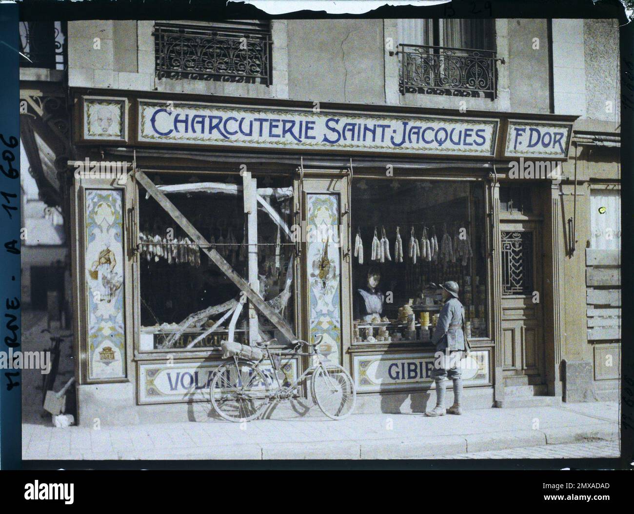 Reims, Marne, Champagne, France storefront of Saint-Jacques charcuterie ...