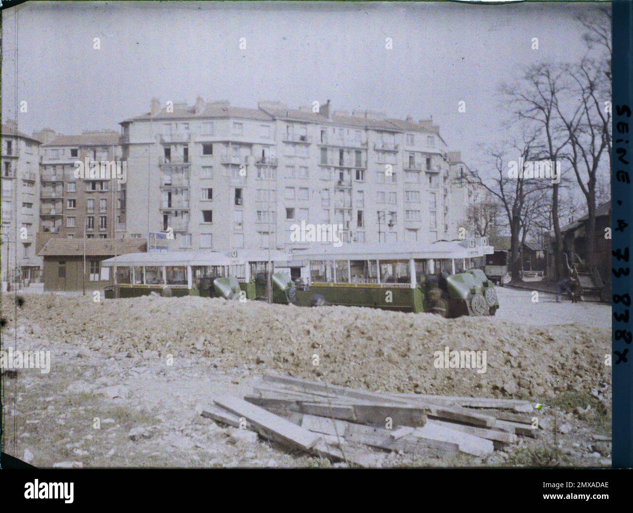 Paris (14th arr.), France Construction of building on the location of ...