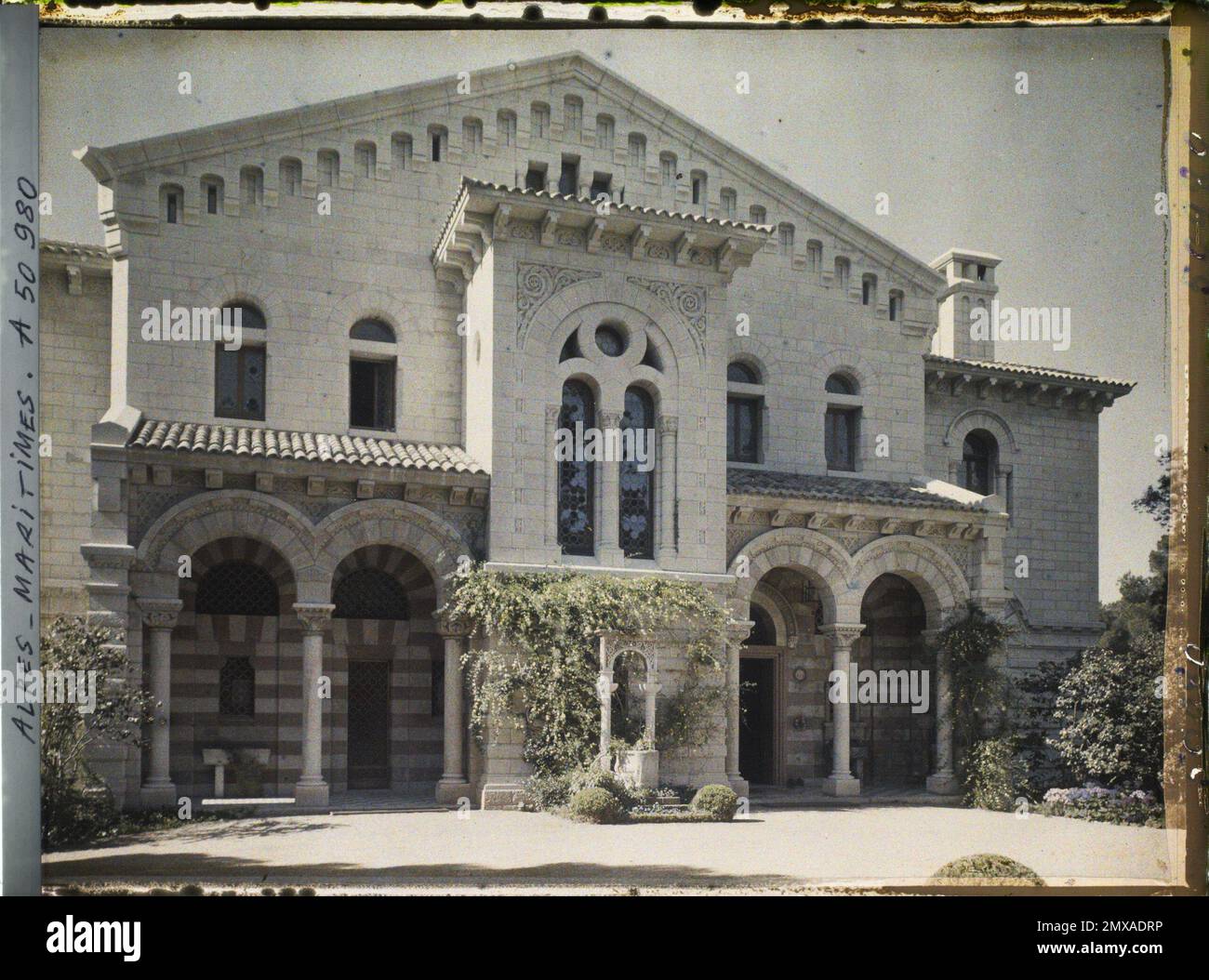 Cap Martin, France The northern facade of the Villa Cypris, on the ...