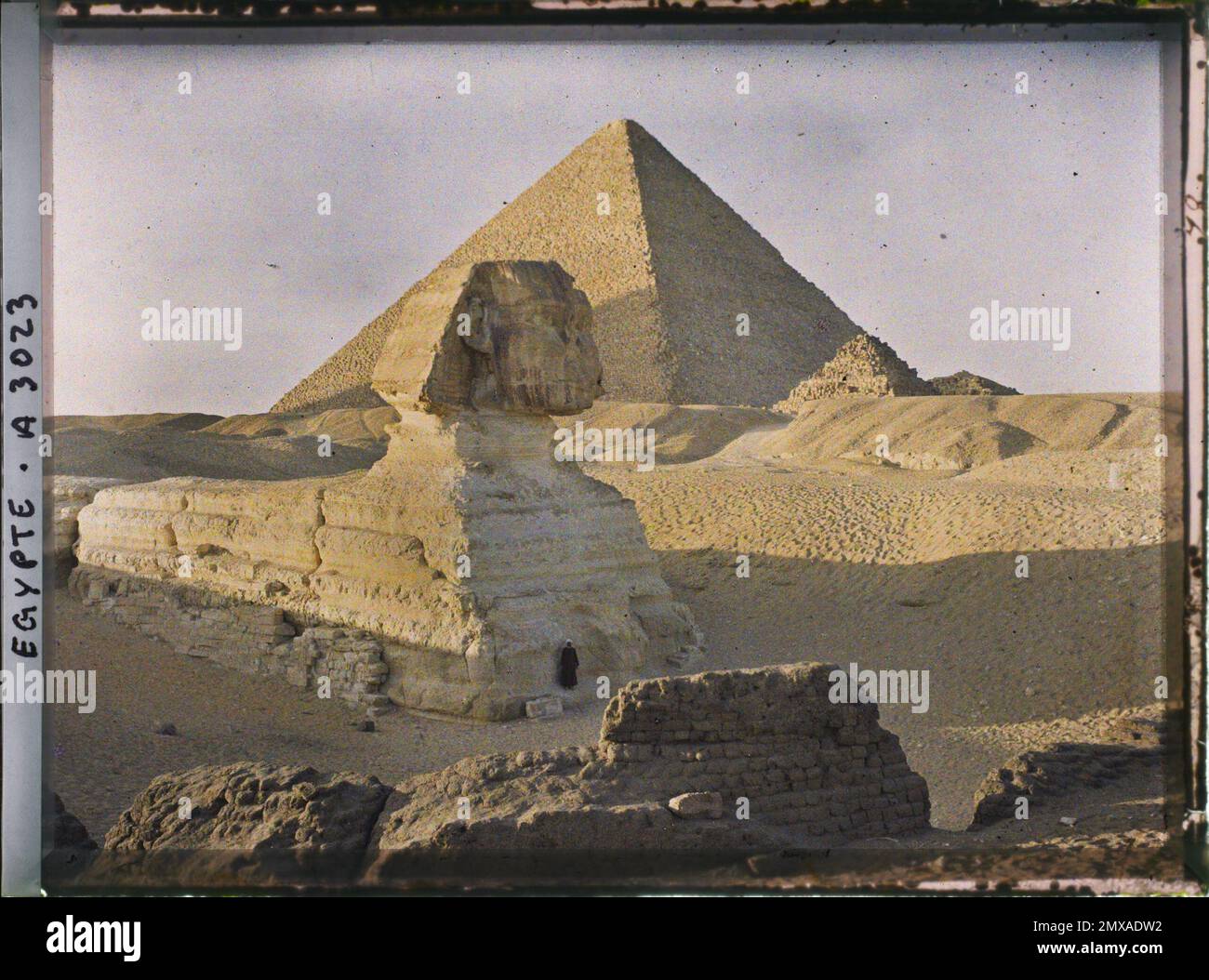 Gizeh, Egypt, Africa the sphinx and the pyramid of Khéops , 1914 ...