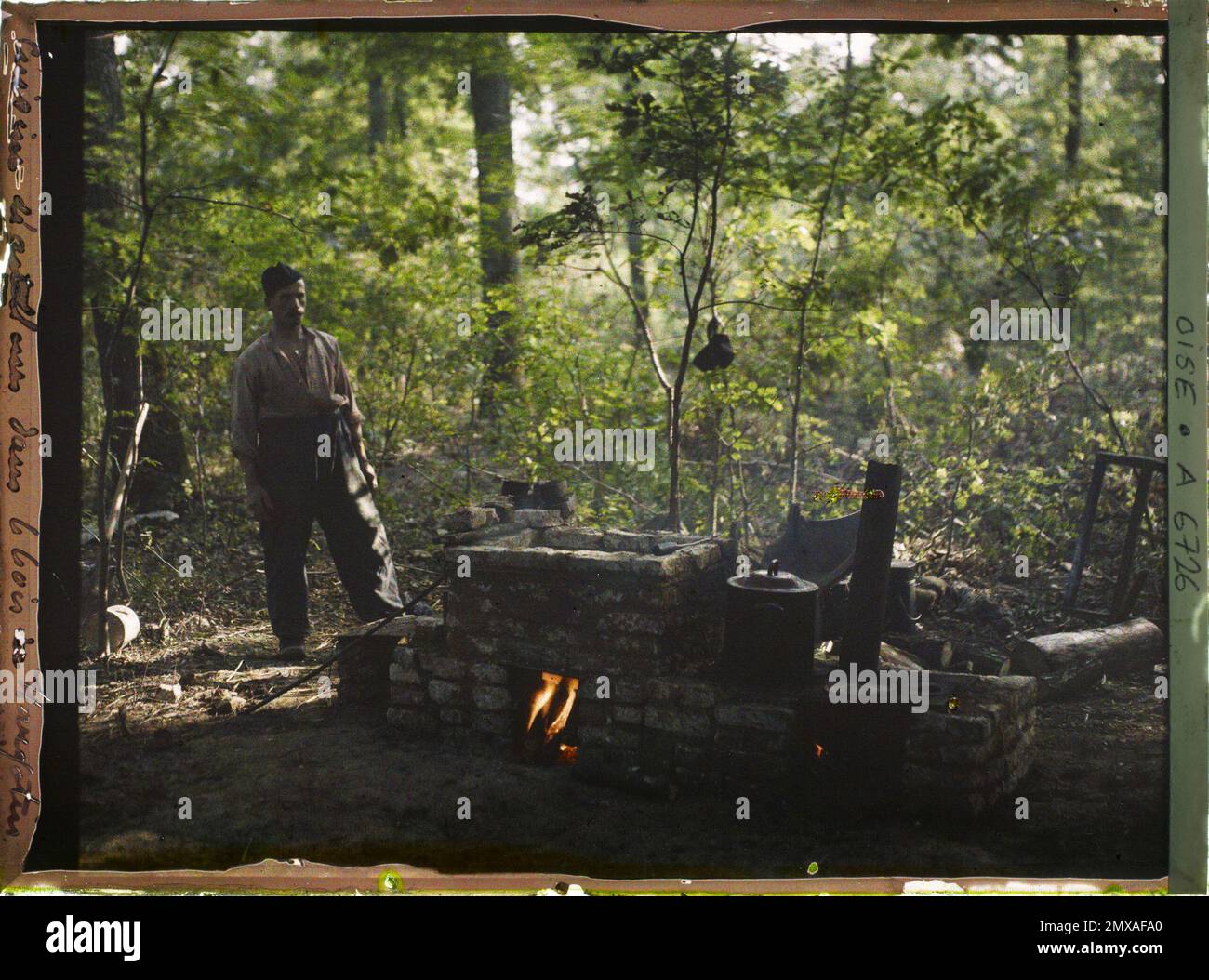 Ricquebourg, France in Margotin wood: artillerymen's kitchen , 1915 ...