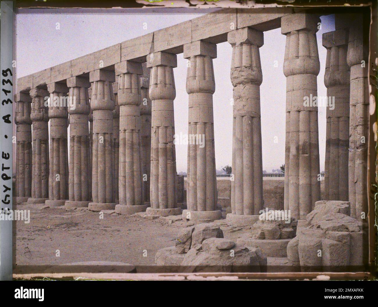 Louqsor, Egypt, Africa Colonnade of the Court of Amenophis III , 1914 ...