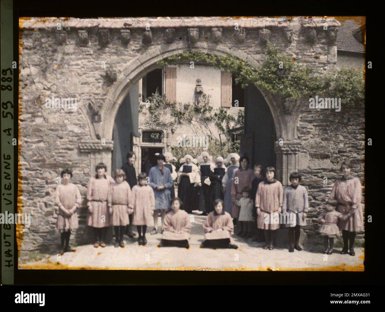 Saint-Yrieix, Haute-Vienne, France A group of young girls and sisters ...