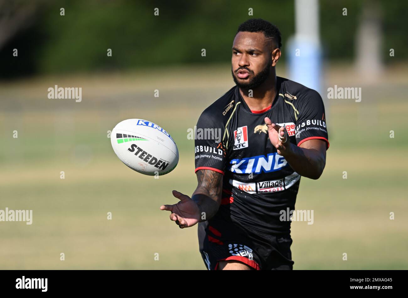 Hamiso Tabuai-Fidow in action during a NRL Dolphins' training session ...