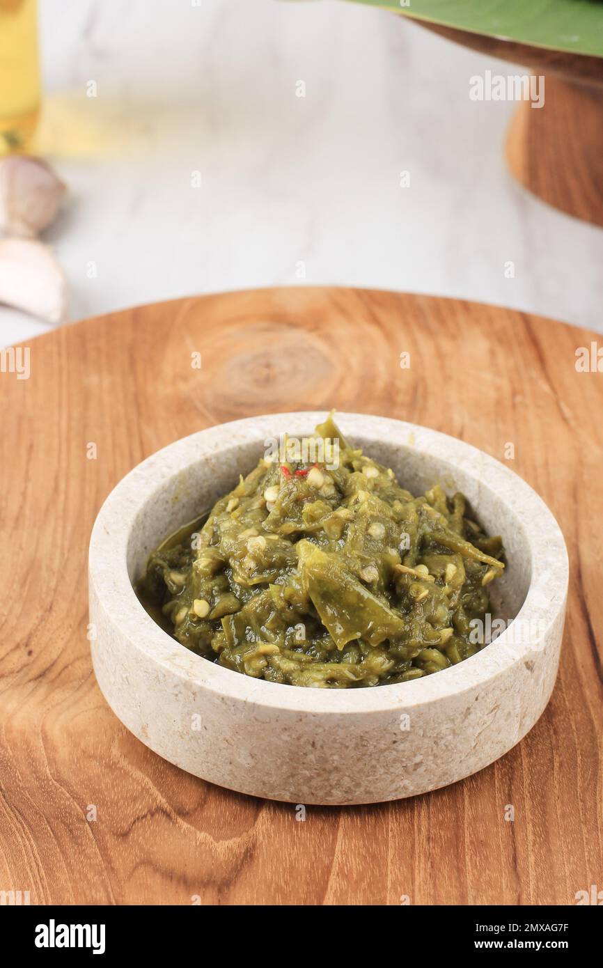 Sambal Lado Mudo Cabe Ijo Indonesian Traditional Green Chili Paste From Padang West Sumatra