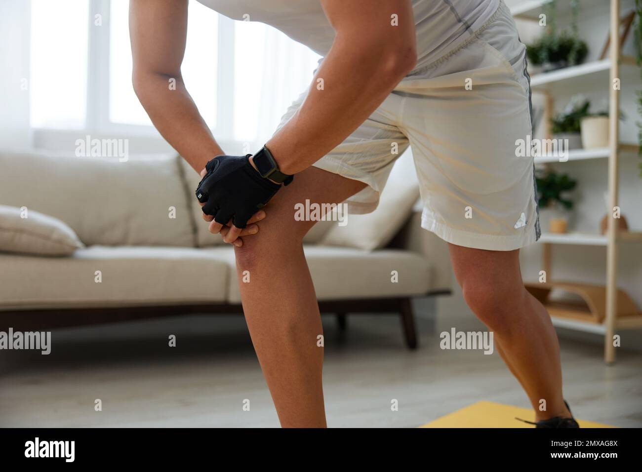 Man sports leg injury and pain, muscle and ligament sprain from ...