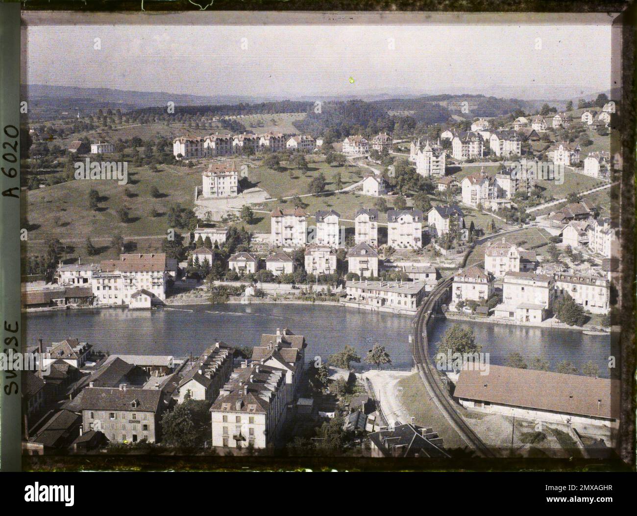 Lucerne, Swiss Panorama of Lucerne and La Reuss from the terrace of the ...