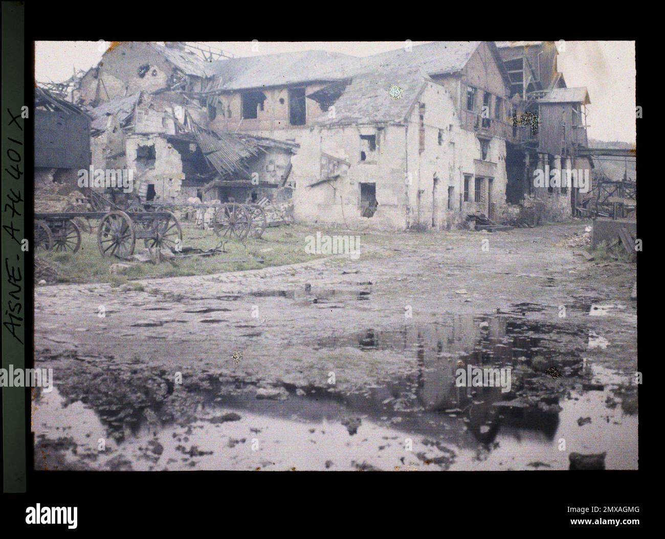 Apple trees, Aisne, France The destroyed sugar refinery Stock Photo - Alamy