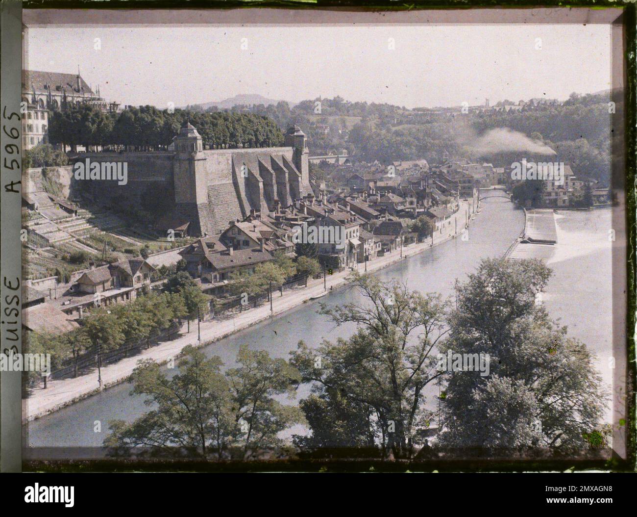 Bern, Switzerland the Münsterplattform, Vieille-Ville and Aar , 1911 ...