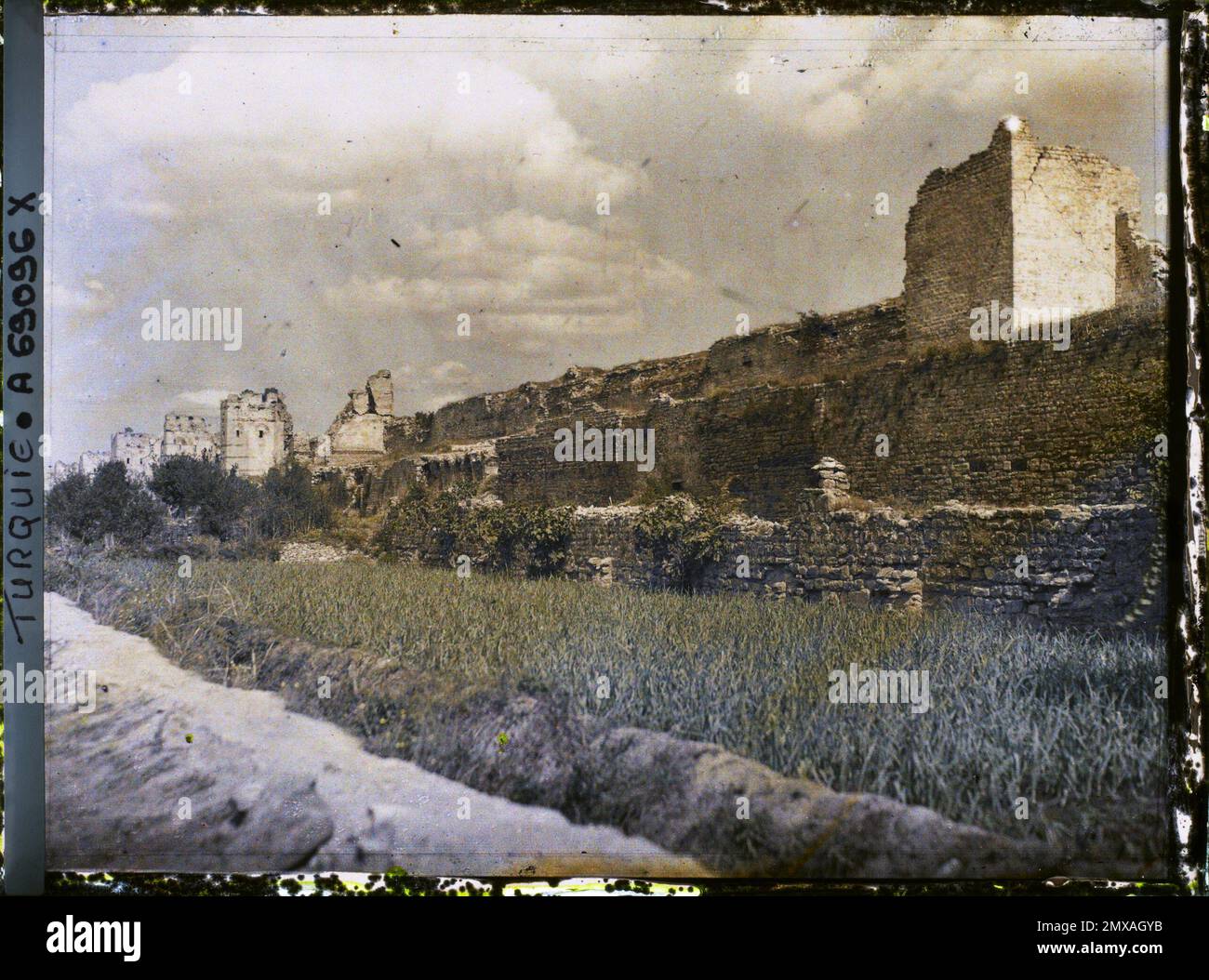 Constantinople (current Istanbul), Turkey segment of the wall of the ...