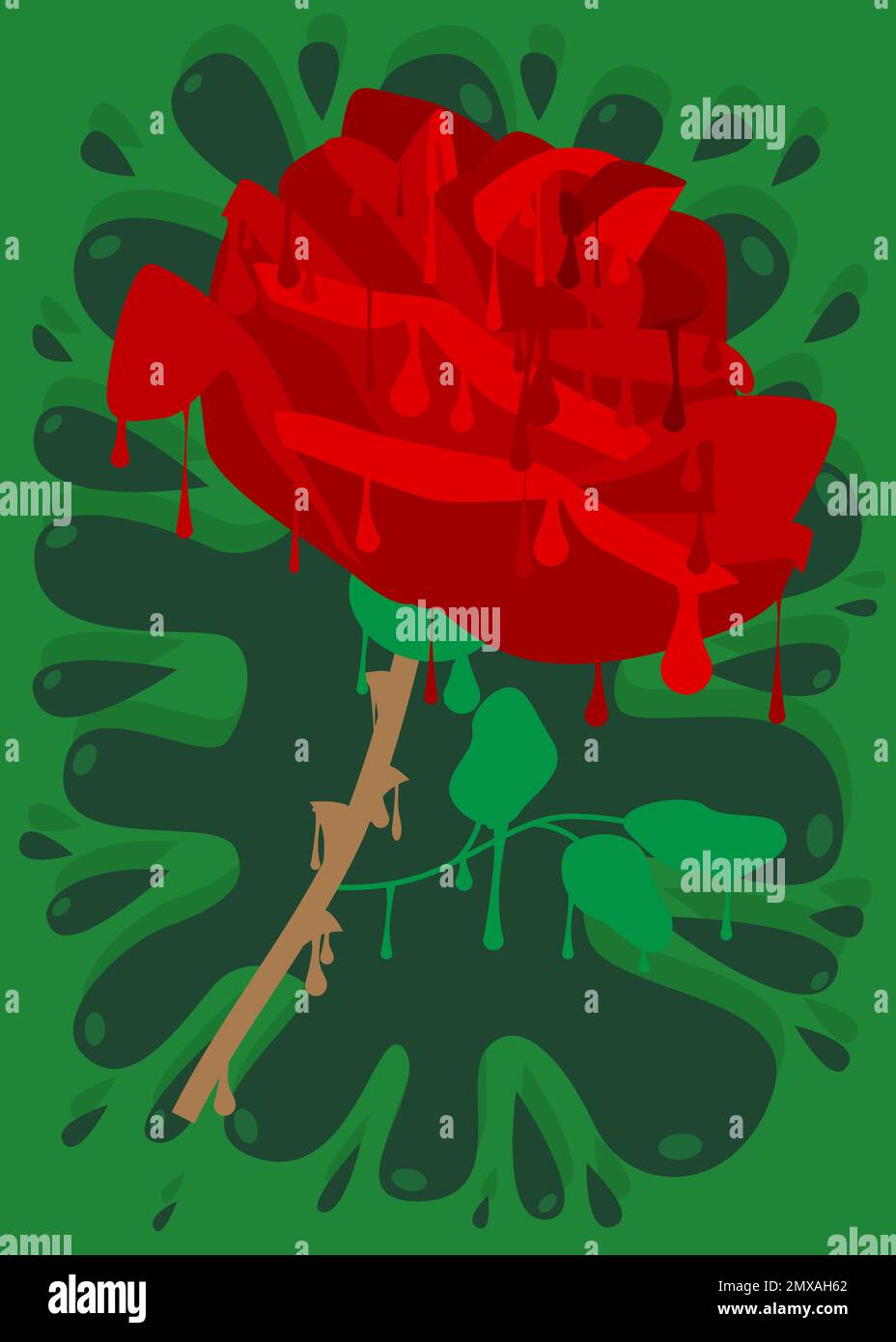 Graffiti Rose Background. Abstract modern flower street art decoration ...