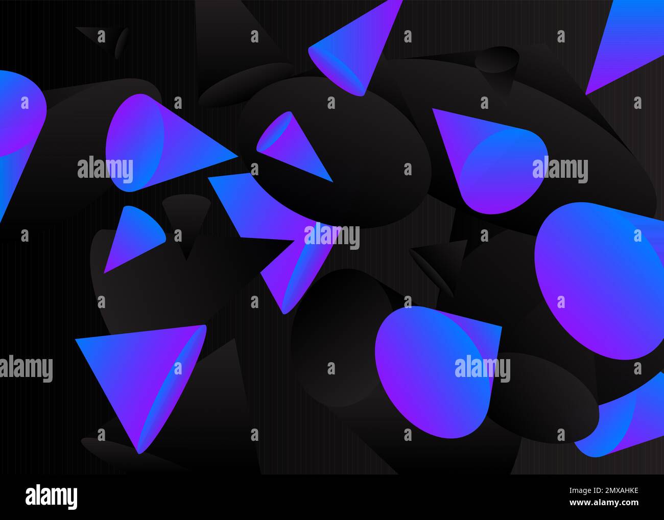 Abstract elegant Geometric cone shapes background. Vector 3d flying ...