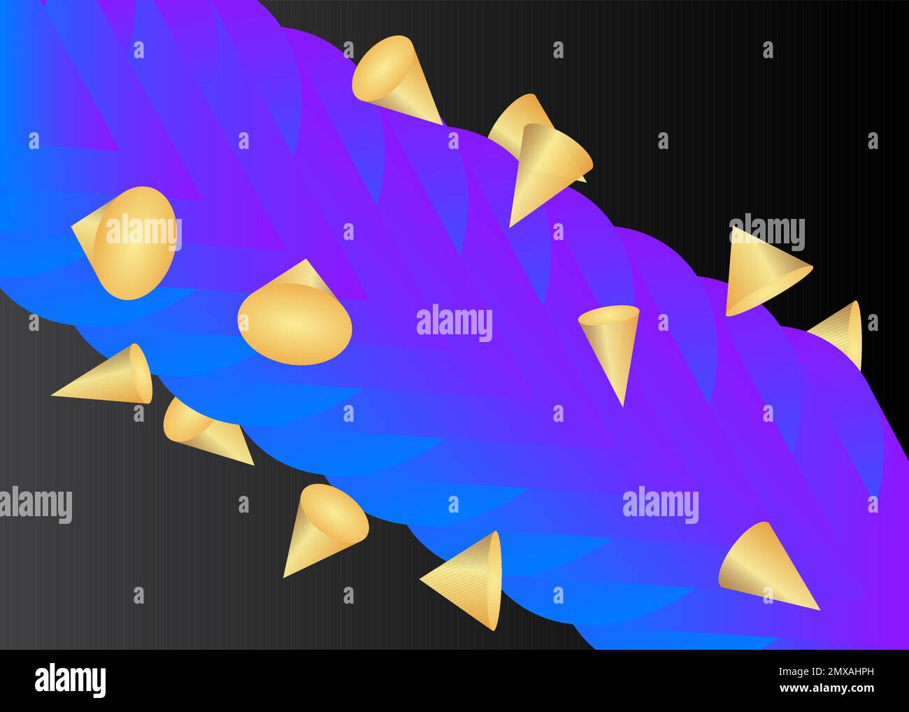 Abstract elegant Geometric cone shapes background. Vector 3d flying ...