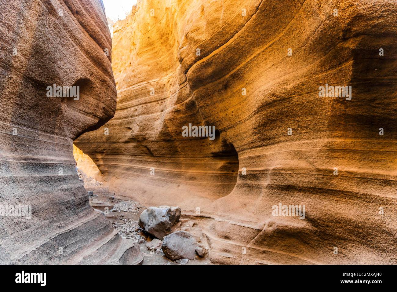 Amazing orange canyon called Barranco de las vacas located in heart of ...